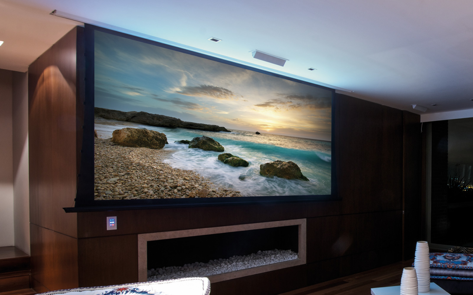Reference Studio 4K Motorized Tab-Tensioned Projector Screen - Elunevision