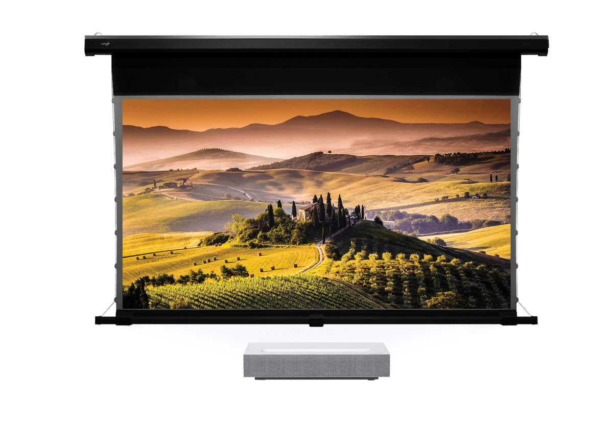 Reference 8K Ultra Short Throw Motorized Tab-Tension Screen - Elunevision